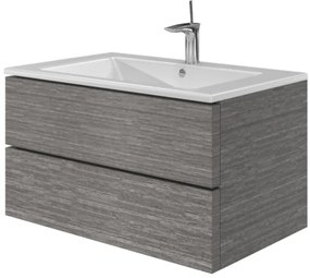 Kingsbath Rimini Graphite Oak 80 koupelnová skříňka s umyvadlem