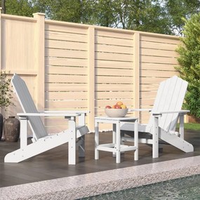 Zahradní křesla Adirondack se stolkem HDPE bílá 3095704
