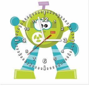 Gario Obraz s hodinami Zvědavý robot Rozměry: 30 x 30 cm