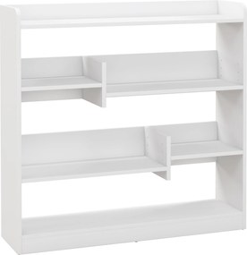 HOMCOM Knihovna s Úložným Prostorem rozměr 90Š x 24H x 91V cm 4 Úrovně 3 Zadní Panely Dřevovláknité Desky Bílá