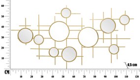 Zlaté nástěnné zrcadlo Mauro Ferretti Numbers, 117x4,5x61 cm