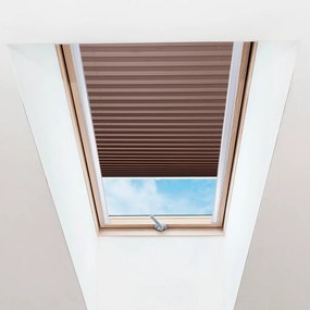 Roleta Plisé na střešní okna, Průsvitná, Kávová, P 023 , 30 x 110 cm