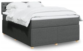 Box spring postel s matrací tmavě šedá 120x190 cm textil