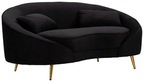 Designová pohovka Yasmeen 148 cm černá / zlatá