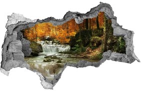 Wallmuralia Nálepka fototapeta 3D výhled Vodopád v lese 95x73 cm