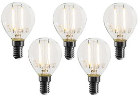Sada 5 stmívatelných LED žárovek E14 P45 čirá 3W 250 lm 2700K