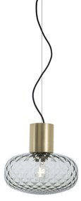 Il Fanale 279.02.G Bloom, závěsné svítidlo z mosazi a kouřového skla, 1x15W LED E27, průměr 30cm