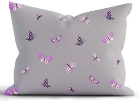 MK Lůžkoviny Bavlněný povlak na polštář Renforcé 70 x 90 cm - Motýlci tmavě šedé