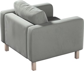 Potah na křeslo IKEA Karlstad, krátký barva šedá látka lesklé, sametová