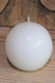 Bílá voňavá svíčka ve tvaru koule 9cm
