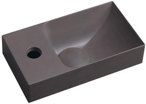 Sapho Sapho, PICCOLINO betonové umyvadlo 30,8x17cm, baterie vlevo, tmavě hnědá, PK30015