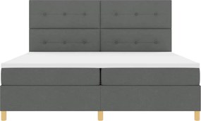 Postel s boxspringem s čelo Tmavě šedá 200 x 200 cm textil 3339645