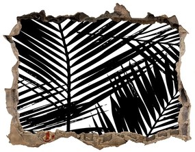 Wallmuralia Nálepka 3D díra na zeď Listí palmy 95x64 cm