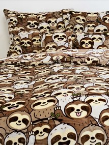MK Lůžkoviny Francouzské mikroplyšové povlečení Exclusive - Lenochodí invaze 220 × 200 cm, 2ks 70 x 90 cm