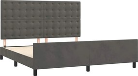 Rám postele bez matrace tmavě šedý 160 x 200 cm samet 3126008