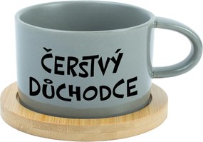 ČERSTVÝ DŮCHODCE - šedý hrníček makronka 200 ml