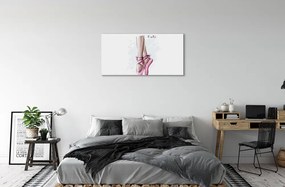 Obrazy na plátně růžové baletní boty 125x50 cm