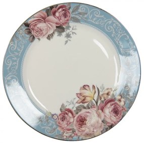 Porcelánový jídelní talíř se zlatou linkou Peony Rosé – 26x2 cm