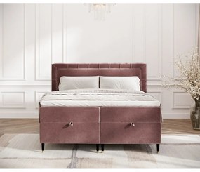 Růžová boxspring postel s úložným prostorem 180x200 cm Voyage – Maison de Rêve