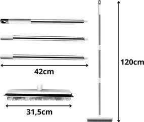 Verk Group Gumovo-silikonový smeták s kovovou rukojetí 120 cm