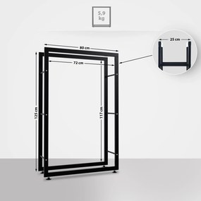 Stojan na palivové dřevo Keri V2 25x80x125 – černá