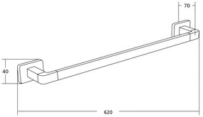 Držák na ručníky MEXEN ASIS 54 cm stříbrný