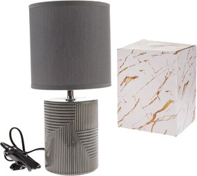 Šedá keramická stolní lampa s textilním stínidlem (výška 32,5 cm) Anita – Dakls