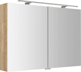 Sapho Riwa - Zrcadlová skříňka s LED osvětlením 101x70x17 cm, dub alabama RIW100-0022