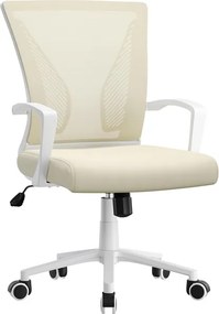 Kancelářská židle Yaheetech – béžová, 60 cm (délka) × 60 cm (šířka) × 91-100,5 cm (výška) (267592674870)