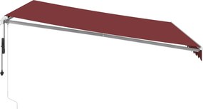 Automatická zatahovací markýza s LED burgundská 400 x 350 cm 3214985
