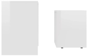 Set konferenčních stolků bílý vysoký lesk 48x30x45 dřevotříska - Default Title