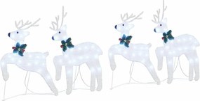 LED Sobové 4 ks Stříbrná 45 x 19 x 65 cm textil 3385894