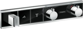 Hansgrohe RainSelect, termostatická sprchová baterie pod omítku, na 2 výstupy, černá/chromová, 15355600