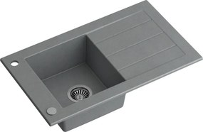 QUADRON Šedý kuchyňský granitový dřez WILL bez baterie