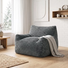 HOMCOM Podlahové křeslo pro dospělé, velká Cloud podlahová lounge bez rámu, s opěrkou zad a područkami, bez montáže, šedá