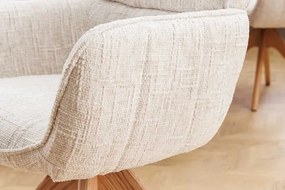 Designová otočná židle Parthenia béžová / dub