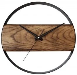 JVD NS22007.78 - Dřevěné hodiny s kovovou obručí