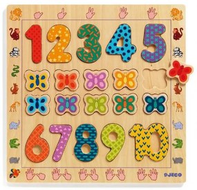 Djeco Vkládací puzzle Počítaní s motýlky