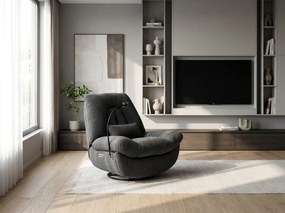Elektrické polohovací TV křeslo RELAXME - šedá látka