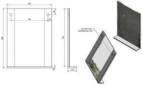 Aqualine, BETA zrcadlo 60x80x12cm, 57397
