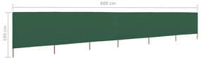 vidaXL Marketos 6dílná zástěna proti větru látková 800 x 160 cm zelená