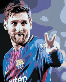 zuty malování podle čísel - messi v dresu, 80x100 cm, vypnuté plátno na rám