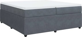 Box spring postel s matrací tmavě šedá 200x200 cm samet 3285663