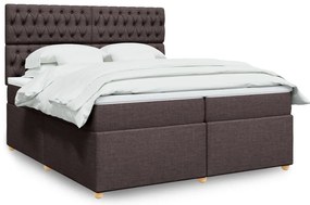 Box spring postel s matrací tmavě hnědá 200x200 cm textil