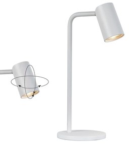 Mantra Sal, bílá stolní lampa s otočnou hlavou 1xGU10, výška 36,5cm