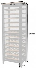 Vitrína na víno Winebar 184 cm přírodní - borovice