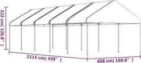 vidaXL Altán se střechou bílý 11,15 x 4,08 x 3,22 m polyethylen [3155513]
