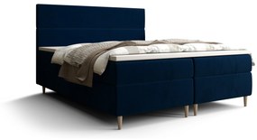 Manželská postel Boxspring 140 cm Flu Comfort (tmavě modrá) (s matrací a úložným prostorem). 1055914