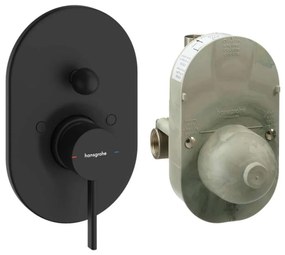 Hansgrohe Zesis S - Baterie pod omítku, pro 2 spotřebiče, s tělesem, matná černá 74418670