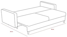 Světle hnědá rozkládací pohovka 210 cm Eva – Balcab Home